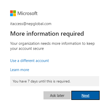 Enroll Microsoft Authenticator on Microsoft Account – NAC IT Knowledgebase