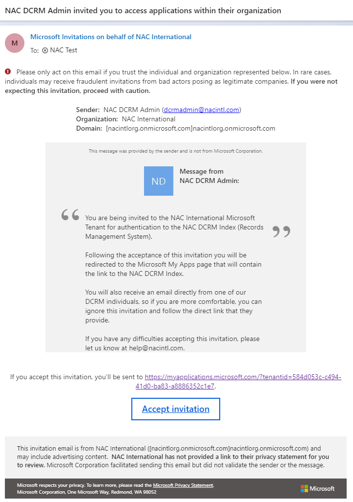 NAC DCRM System - SSO Authentication – NAC IT Knowledgebase
