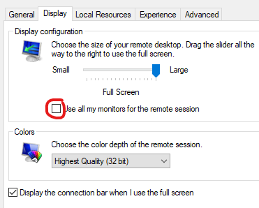 Remote Desktop Settings-Dual Monitors – NAC IT Knowledgebase